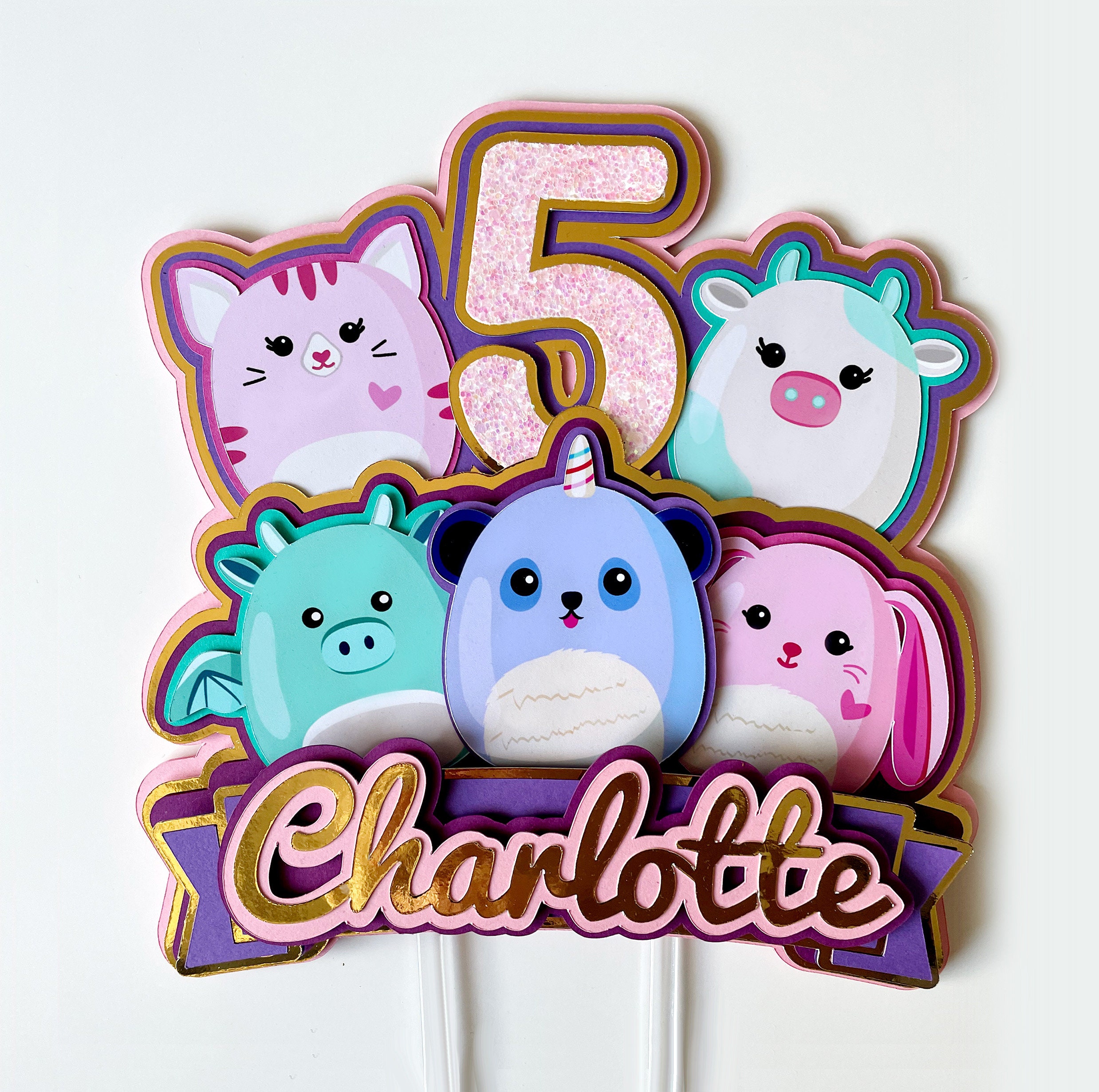 Squishmallow Cake Topper Birthday Girl, Squishy Birthday Decoration, Squishy Party Decor ...