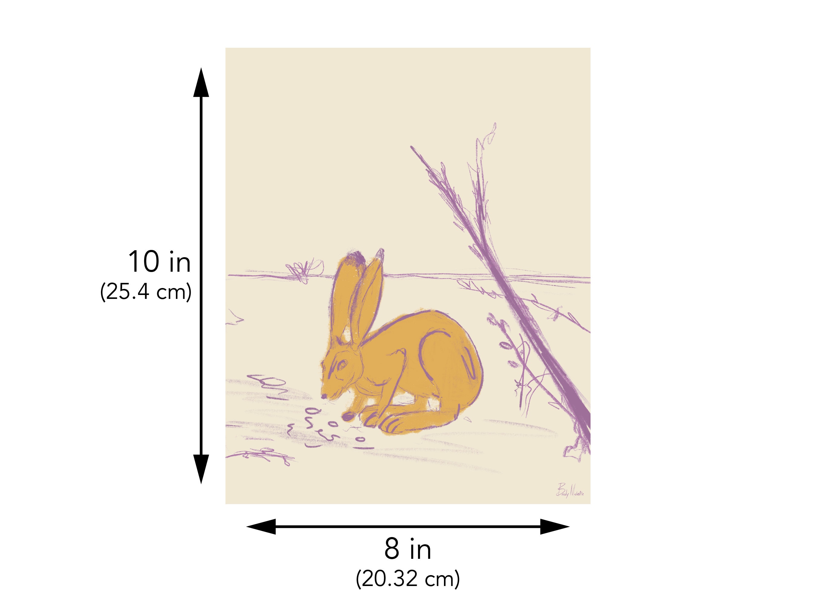 Yellow and Purple Hare Sketch Digital Art Print File Downloads, Unique ...