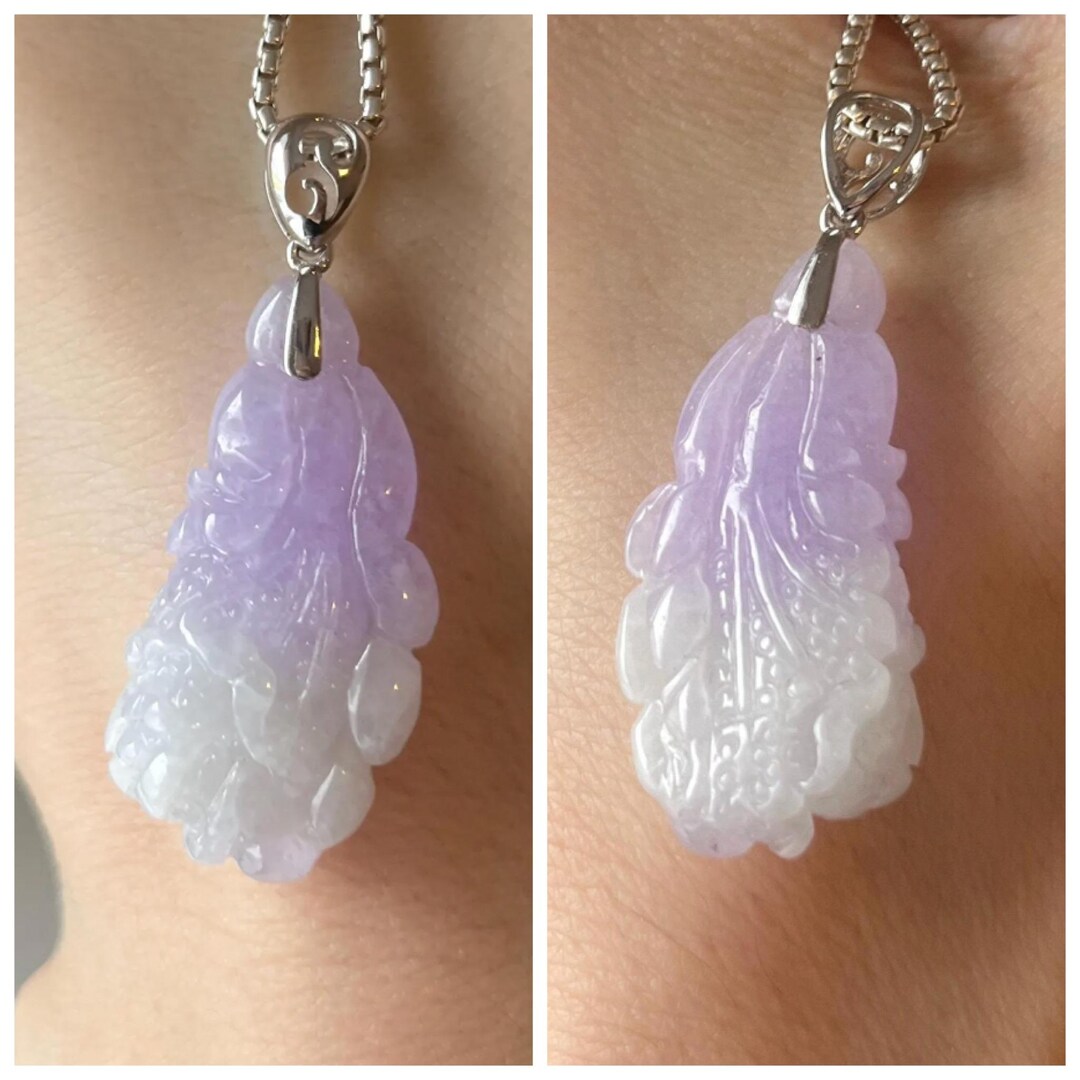 18k Solid White Gold Old Pit Icy Pinkish Lavender White Type A Burma ...