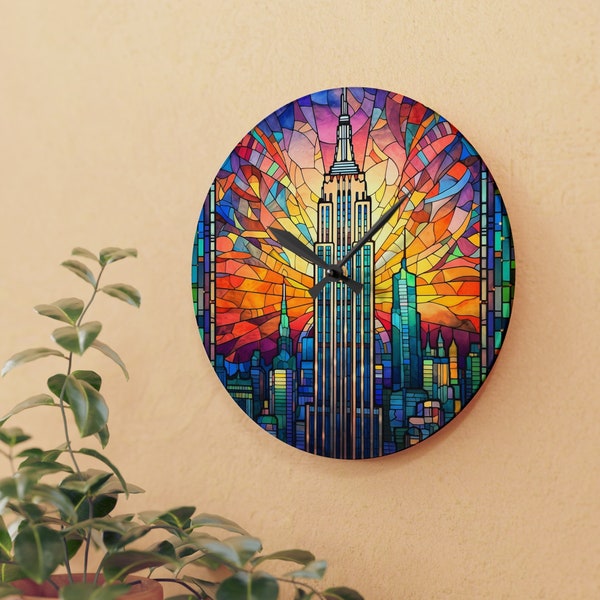 Stained Glass Clock - Etsy