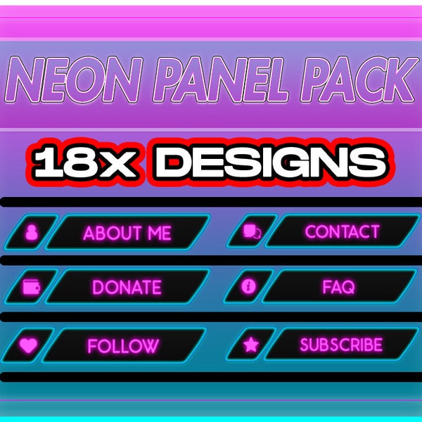 Twitch Panels Neon Light Pink - Etsy