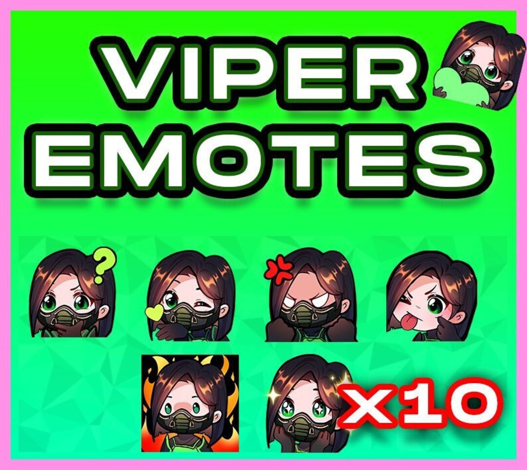 LIMITED RUN Cute Valorant Viper Emotes BUNDLE Twitch Discord Youtube ...