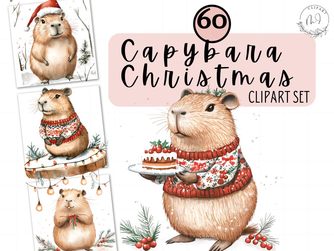 Christmas Capybara PNG, Capybara Lover Png, Capybara Holiday ...