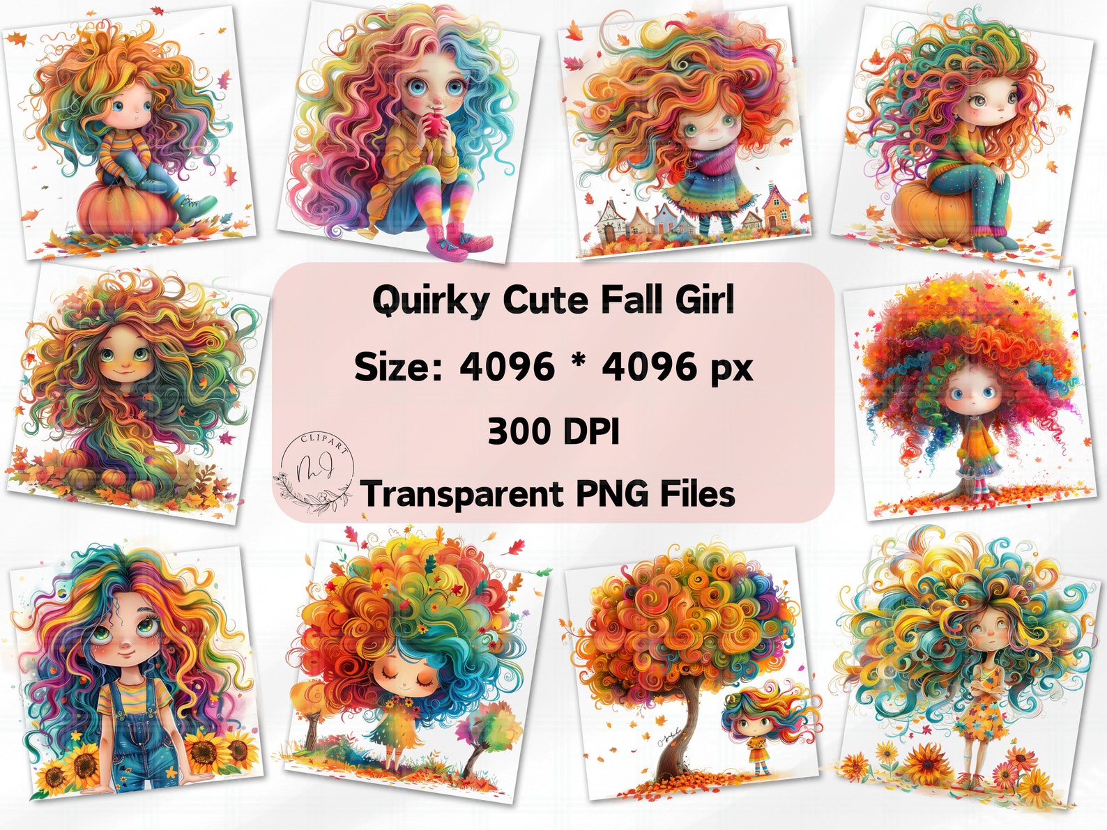 Quirky Girls Clipart Whimsical Girl PNG, Whimsical Ephemera, Quirky ...