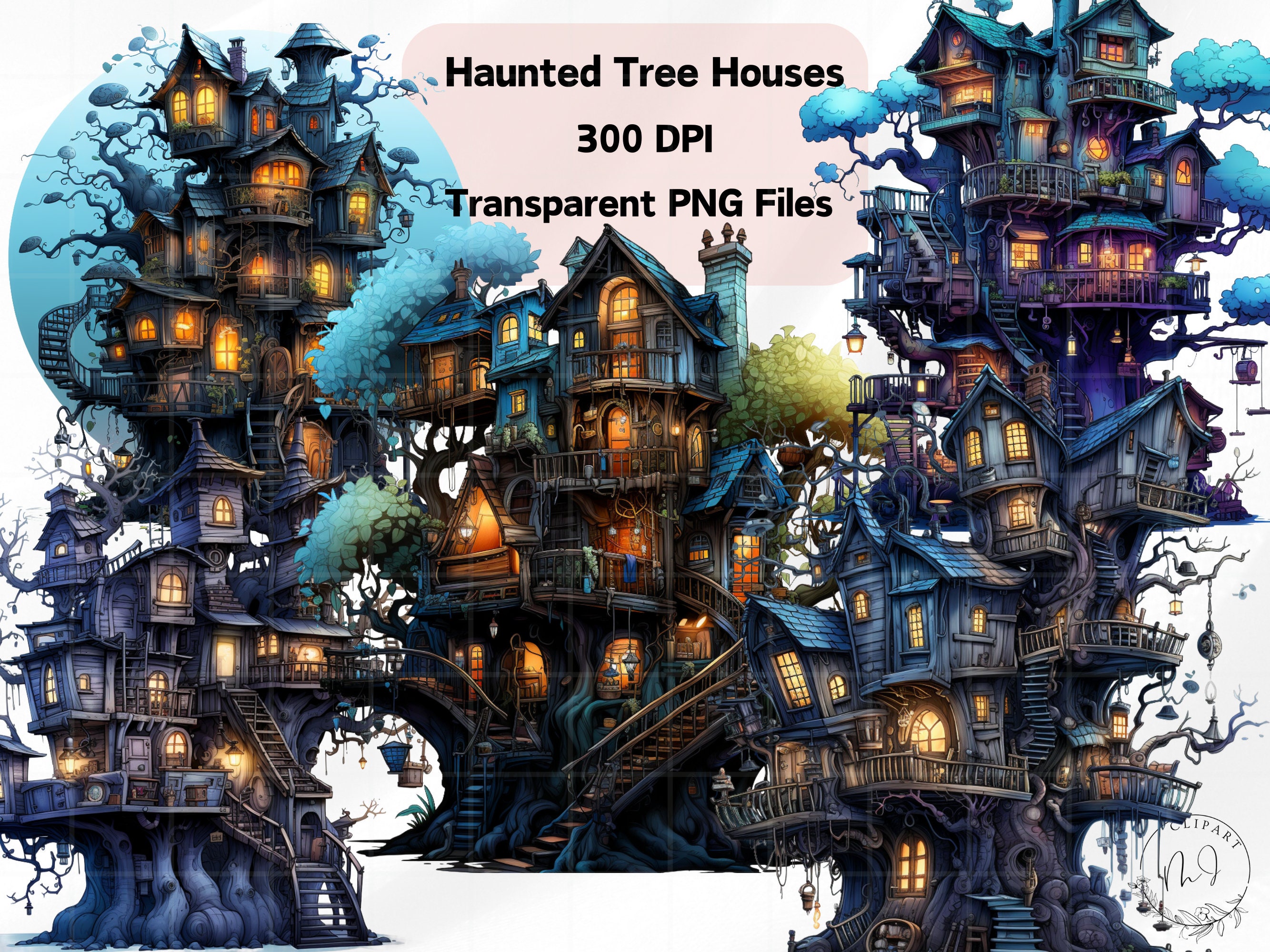 Haunted Tree House PNG, Halloween Tree House, Haunted Mansion ...