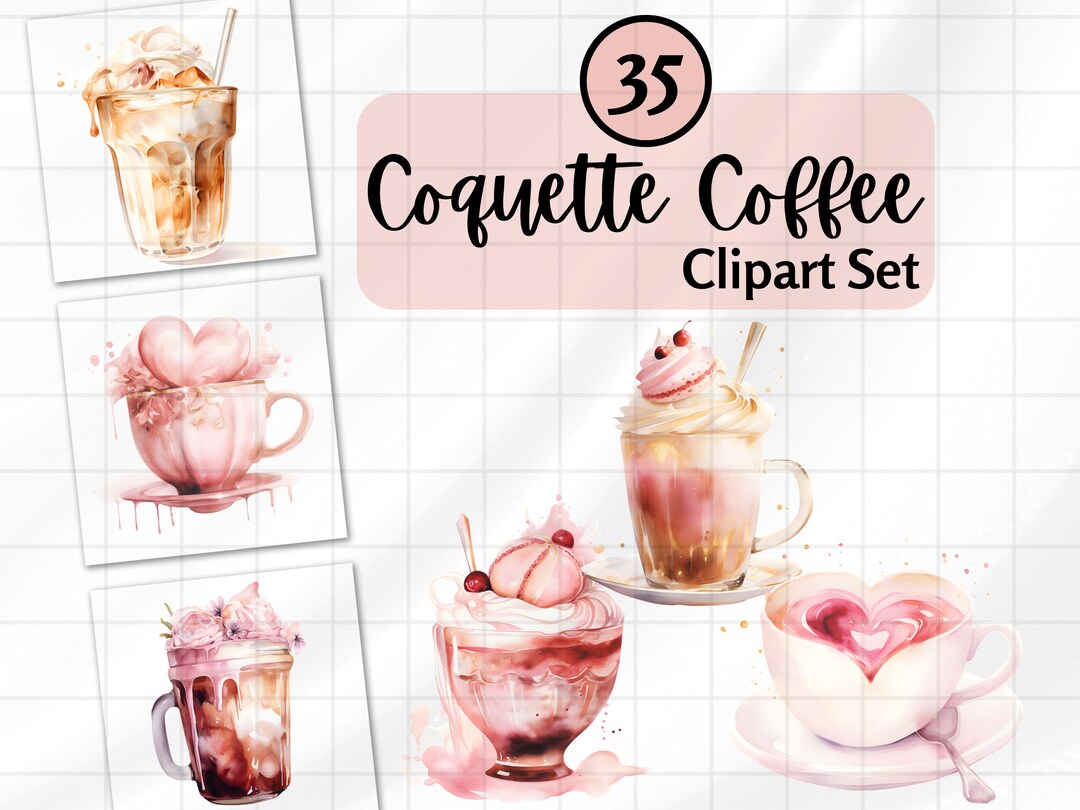 Coquette Coffee Lover PNG | Coquette Home Decor |girly Girl Aesthetic ...
