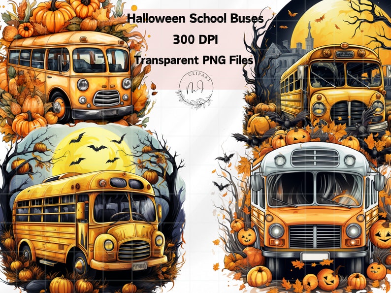 Halloween Schulbus PNG, Gruselige Schule, Bus Clipart, Halloween ...