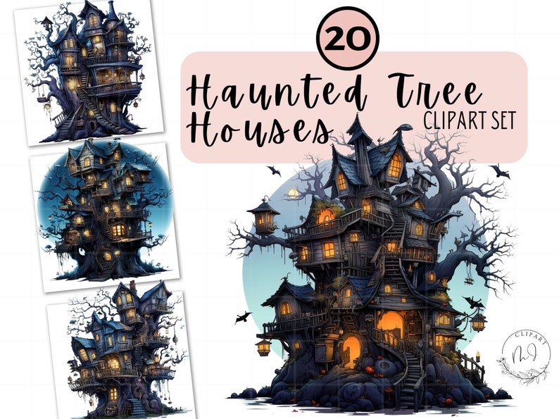 Haunted Tree House PNG, Halloween Tree House, Haunted Mansion ...