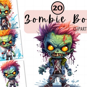 Zombie Boys Clipart PNG, Halloween Monsters Clipart, Halloween Party ...