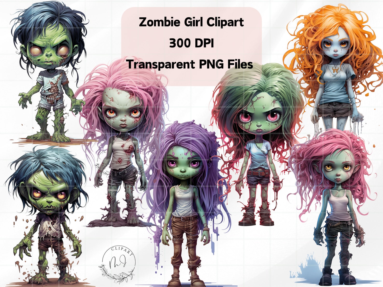 Zombie Girl Clipart Halloween Monsters Clipart Halloween Party