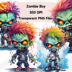 Zombie Boys Clipart PNG, Halloween Monsters Clipart, Halloween Party ...