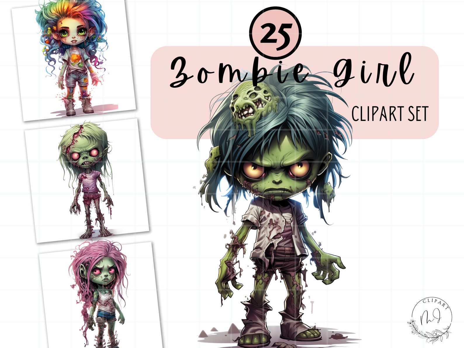 Zombie Girl Clipart Halloween Monsters Clipart Halloween Party