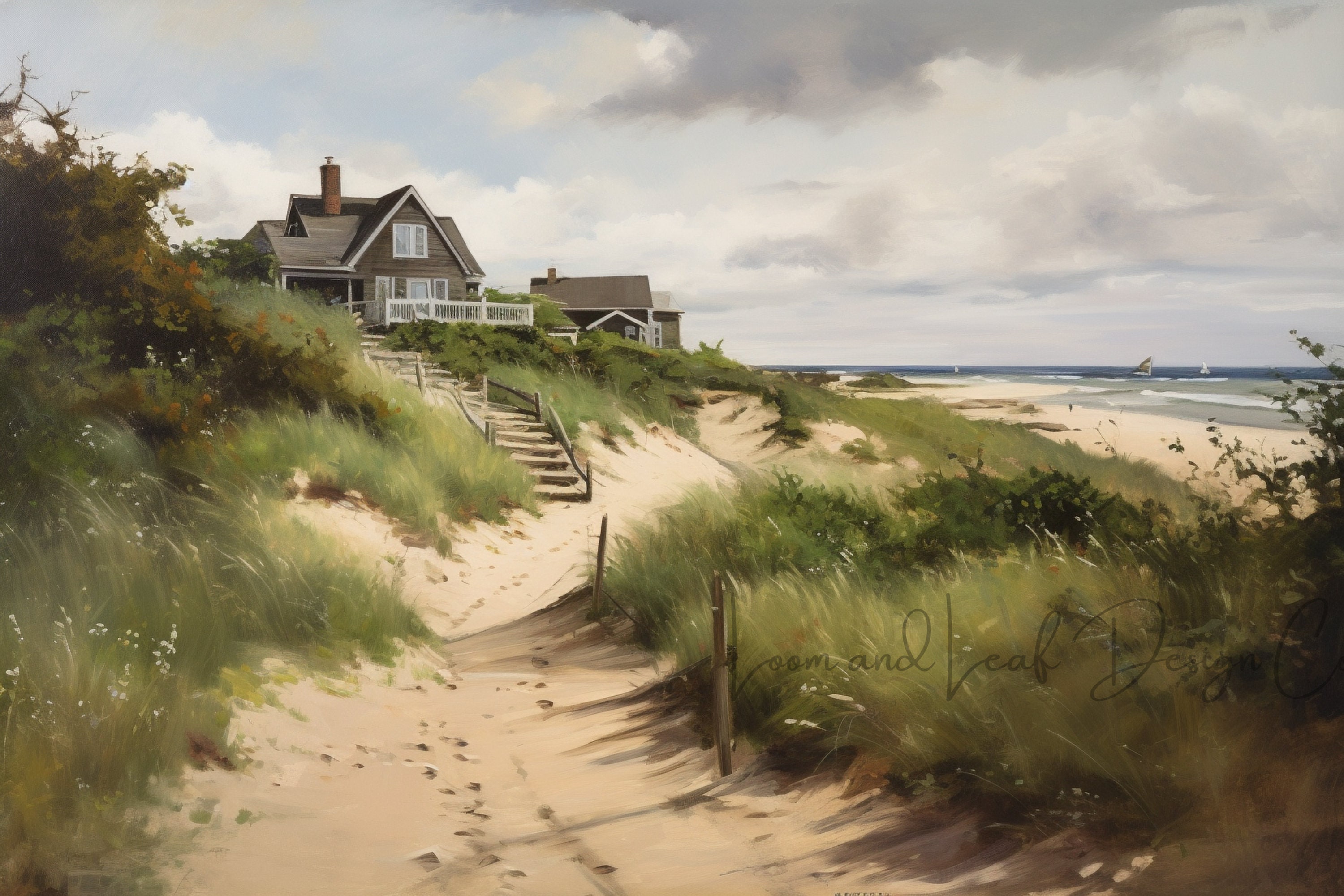 Cape Cod Inspired Beach and Seascape Oil Painting Print, 938 DPI - Etsy