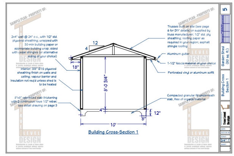 8x10' Garden Shed - Slab on Grade - Etsy