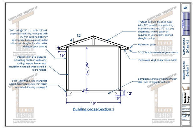 8x10' Garden Shed - Slab on Grade - Etsy