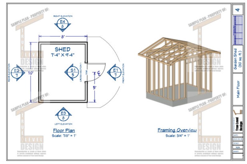 8x10' Garden Shed - Slab on Grade - Etsy