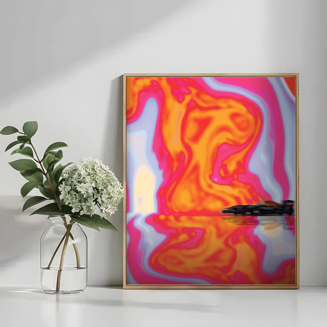 Abstract Formula 1 Car Poster 18x24 Matte Racing Art Print Vibrant Red ...