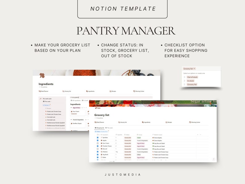 Notion Meal Planner | Notion Template | Meal Prep Planner | Digital ...