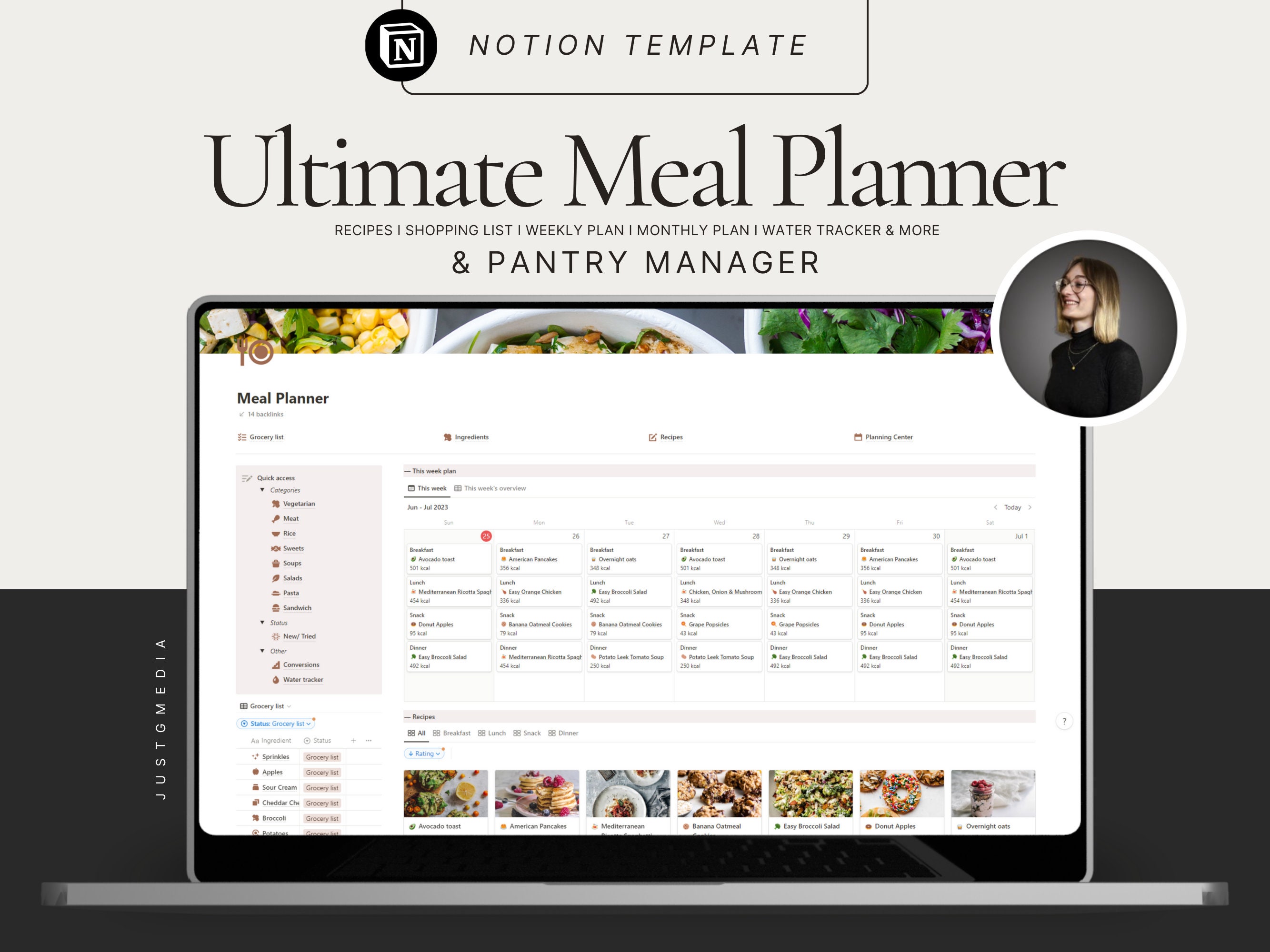 Notion Meal Planner | Notion Template | Meal Prep Planner | Digital ...