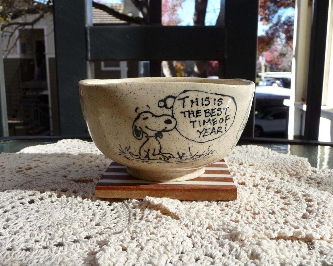 Snoopy Comic Strip Handmade Ceramic Bowl - Etsy