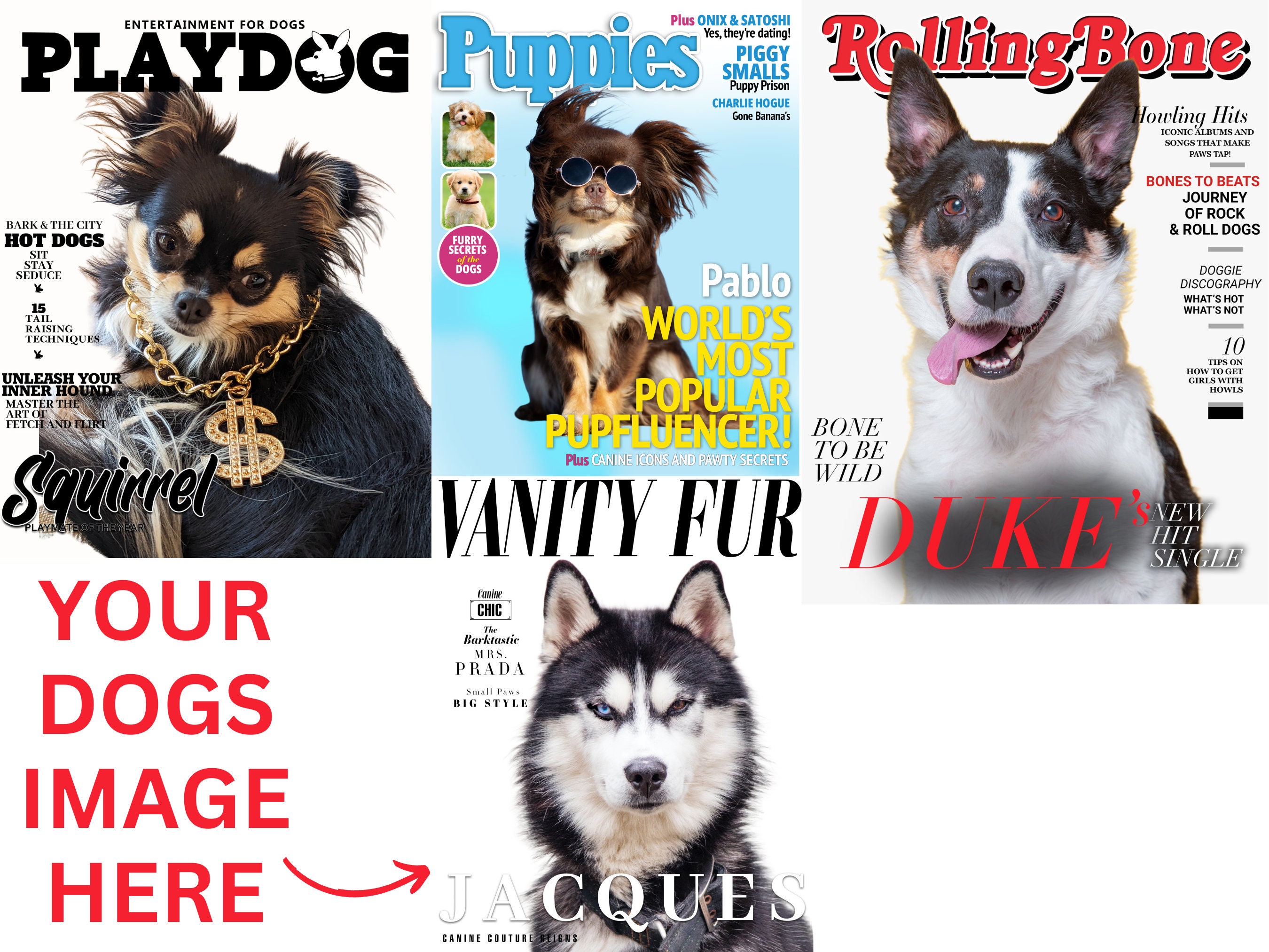 Custom Pet Portrait, Custom Pet Magazine, Dog Portrait, Custom Dog Gift ...