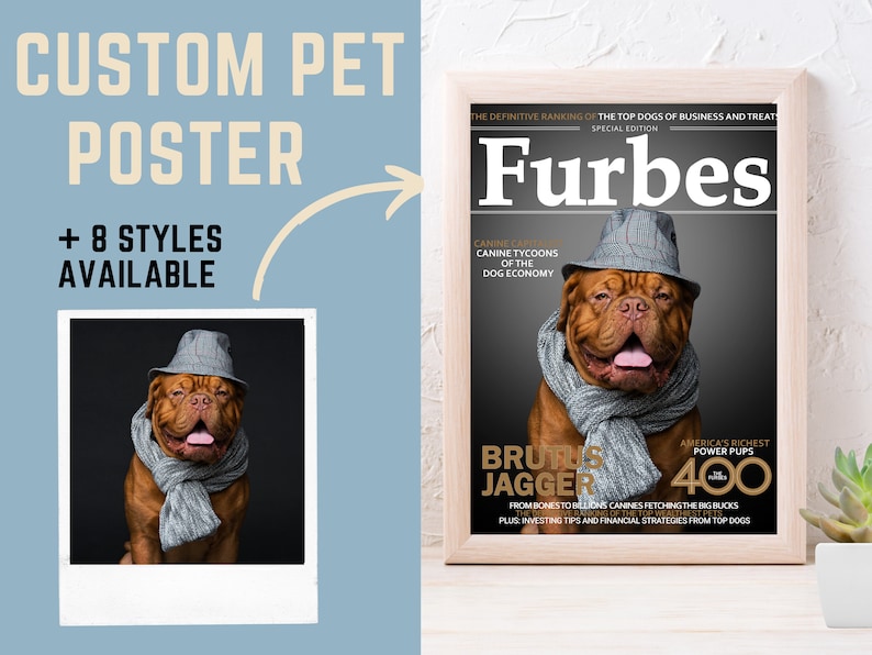 Custom Dog Portrait, Custom Dog Magazine Cover, Custom Pet Art, Custom ...