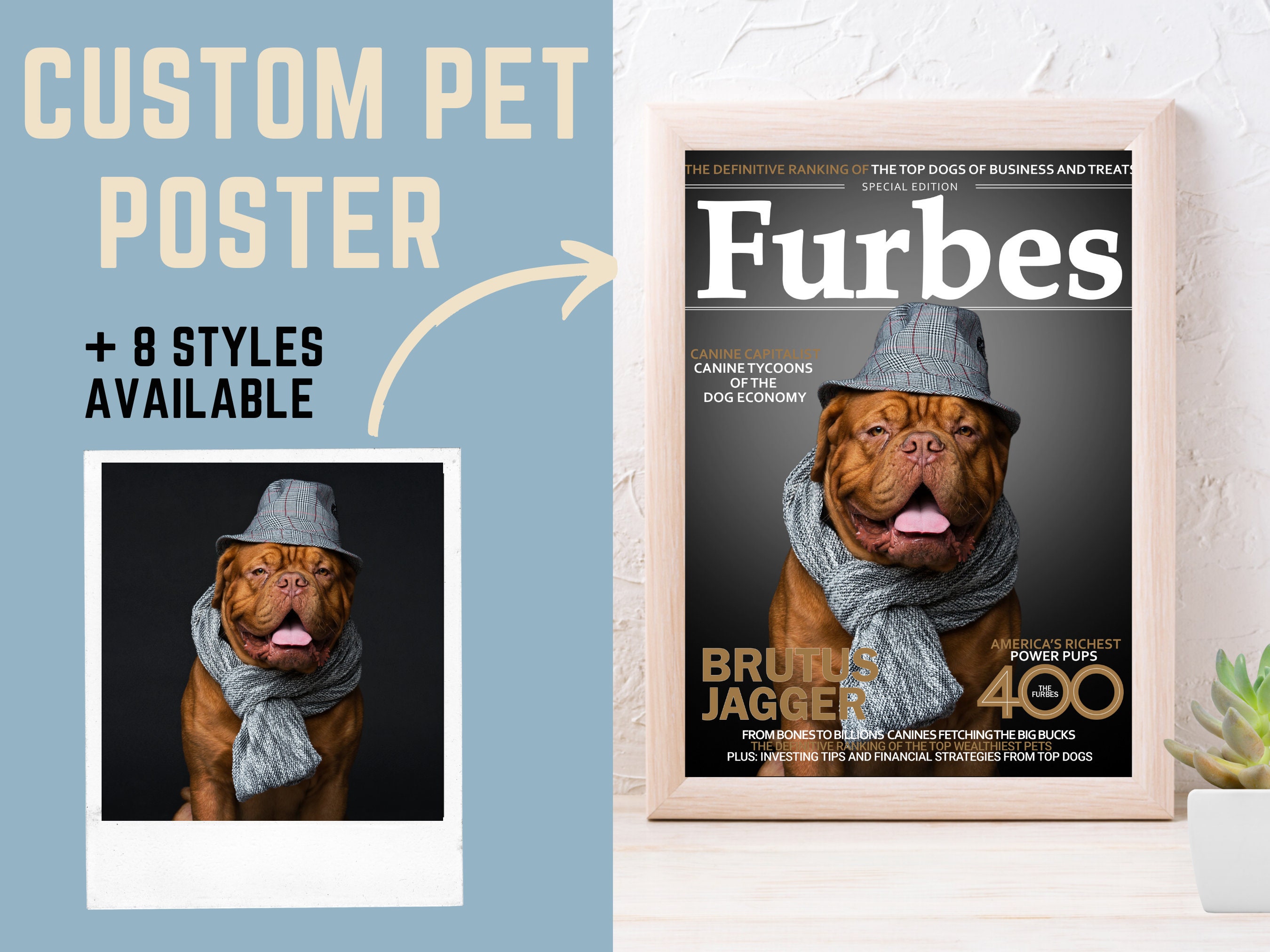 Custom Dog Portrait Custom Dog Magazine Cover Custom Pet - Etsy