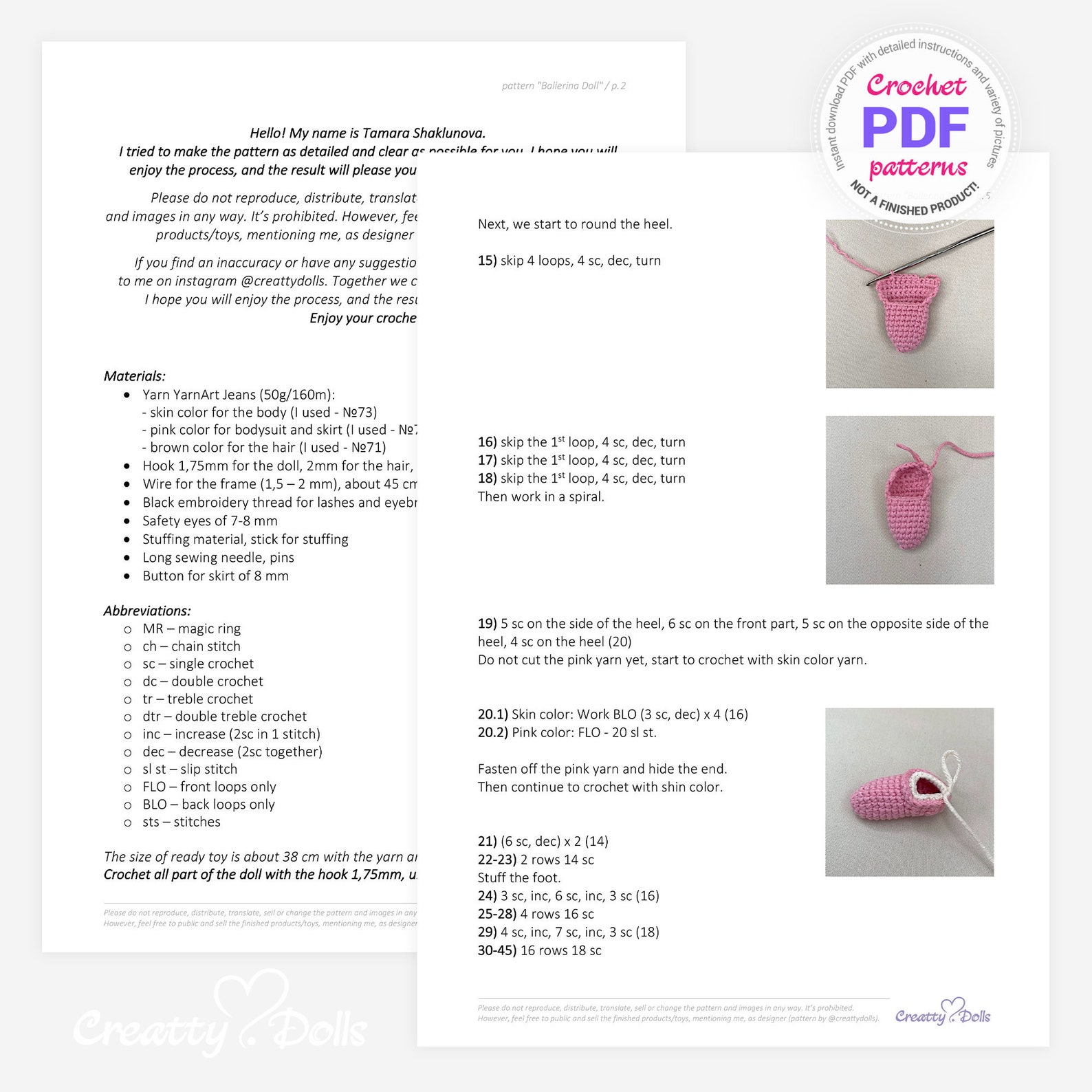 Ballerina Doll / Amigurumi Doll Crochet Pattern PDF English - Etsy