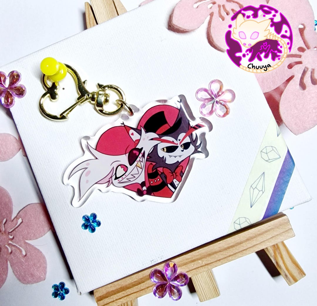 Hazbin Hotel, Husk and Angel Dust Keychain - Etsy