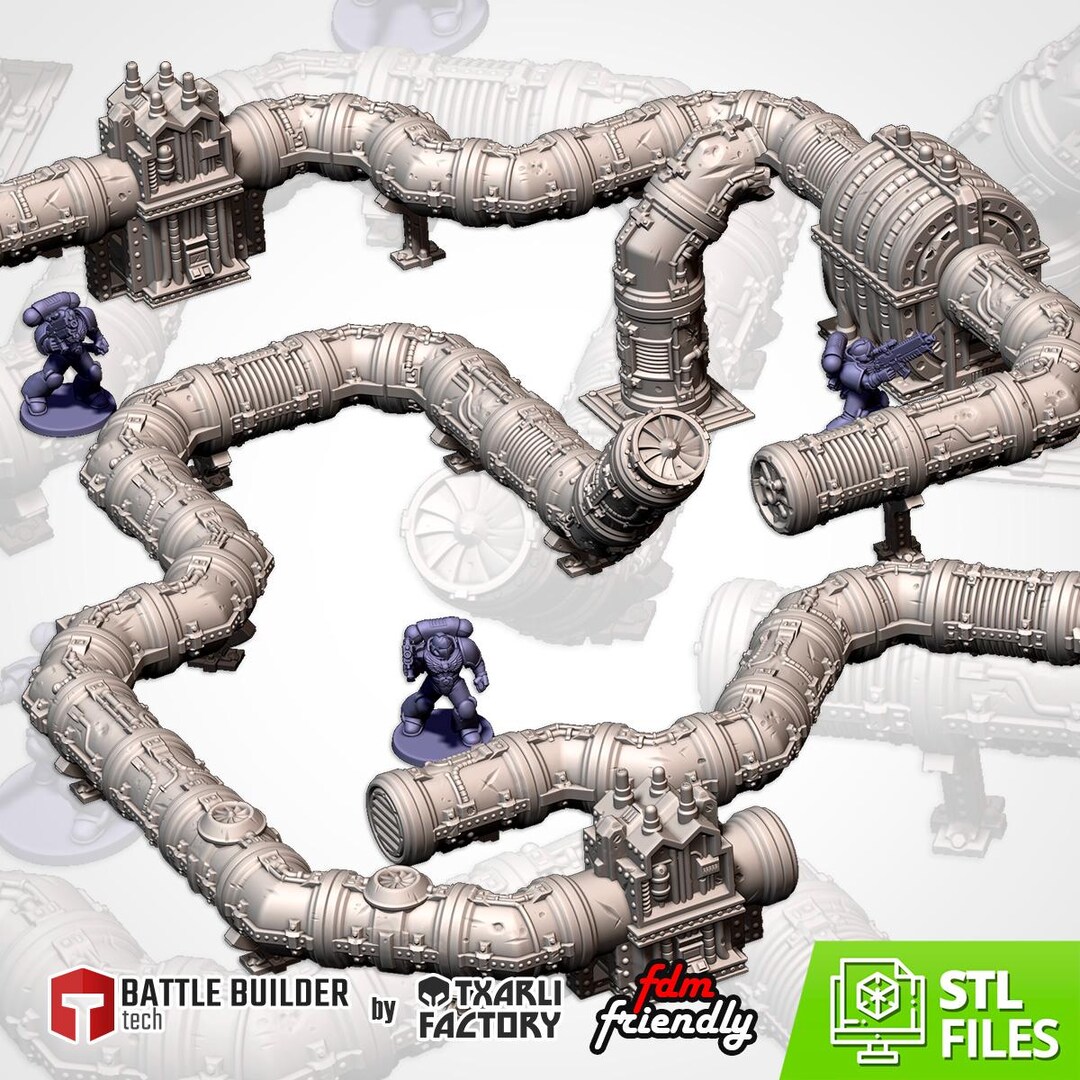 Modular Pipes | Sci-fi Tabletop Terrain | Txarli Factory 40K - Etsy