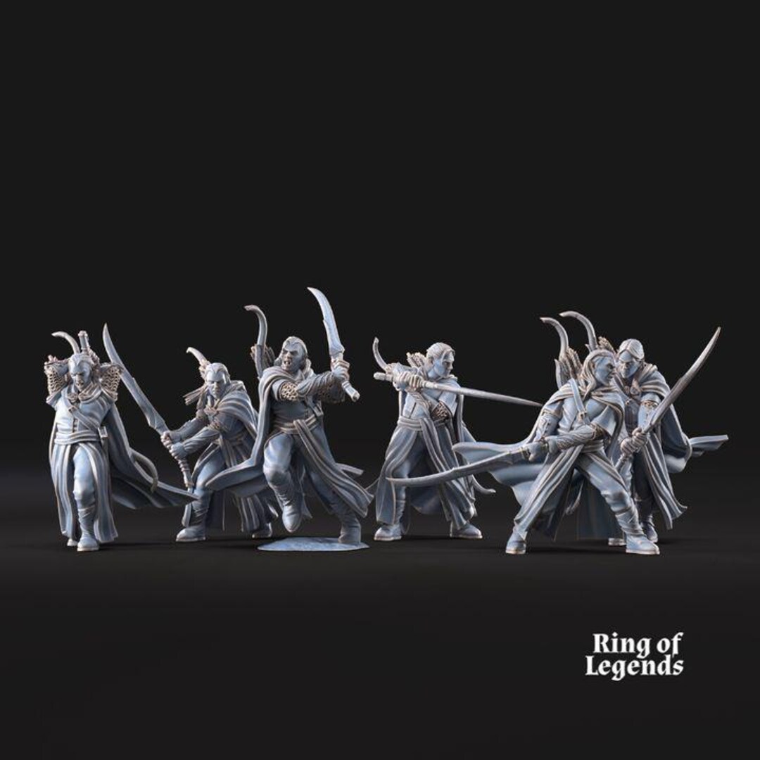 Forest Guardians With Sword – Galanthir Elves | Ring of Legends MESBG ...