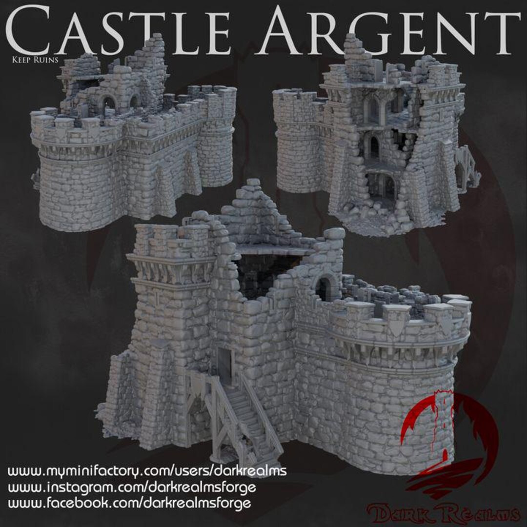 Dark Realms - Castle Argent Ruined Keep - Fantasy - Medieval - Tabletop ...