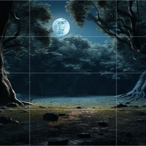 Werewolf Digital Backdrop, Digital Background, Forest Full Moon ...