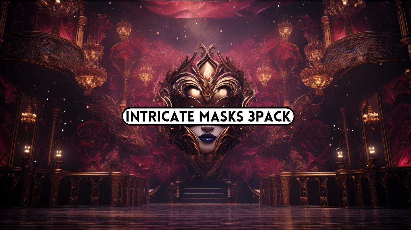 Intricate Mask Digital Backdrop, Digital Background, Royal Cosplay ...