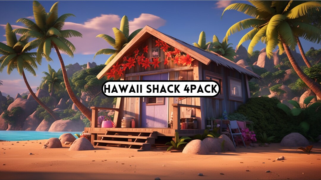 Hawaii Digital Backdrop, Digital Background, Shack Backdrop, Beach ...