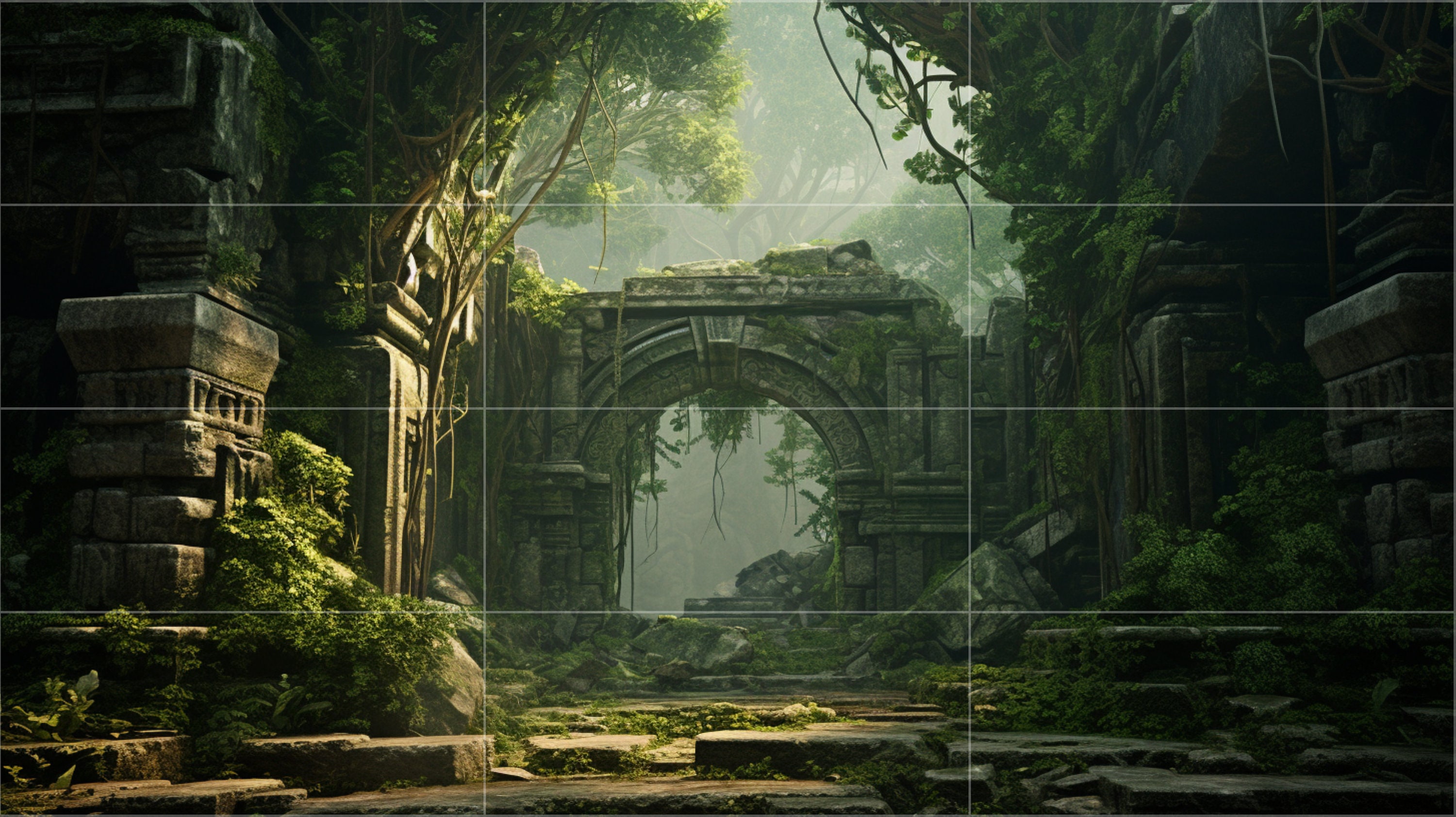 Ancient Ruins Digital Backdrop, Digital Background, Ruins Background ...