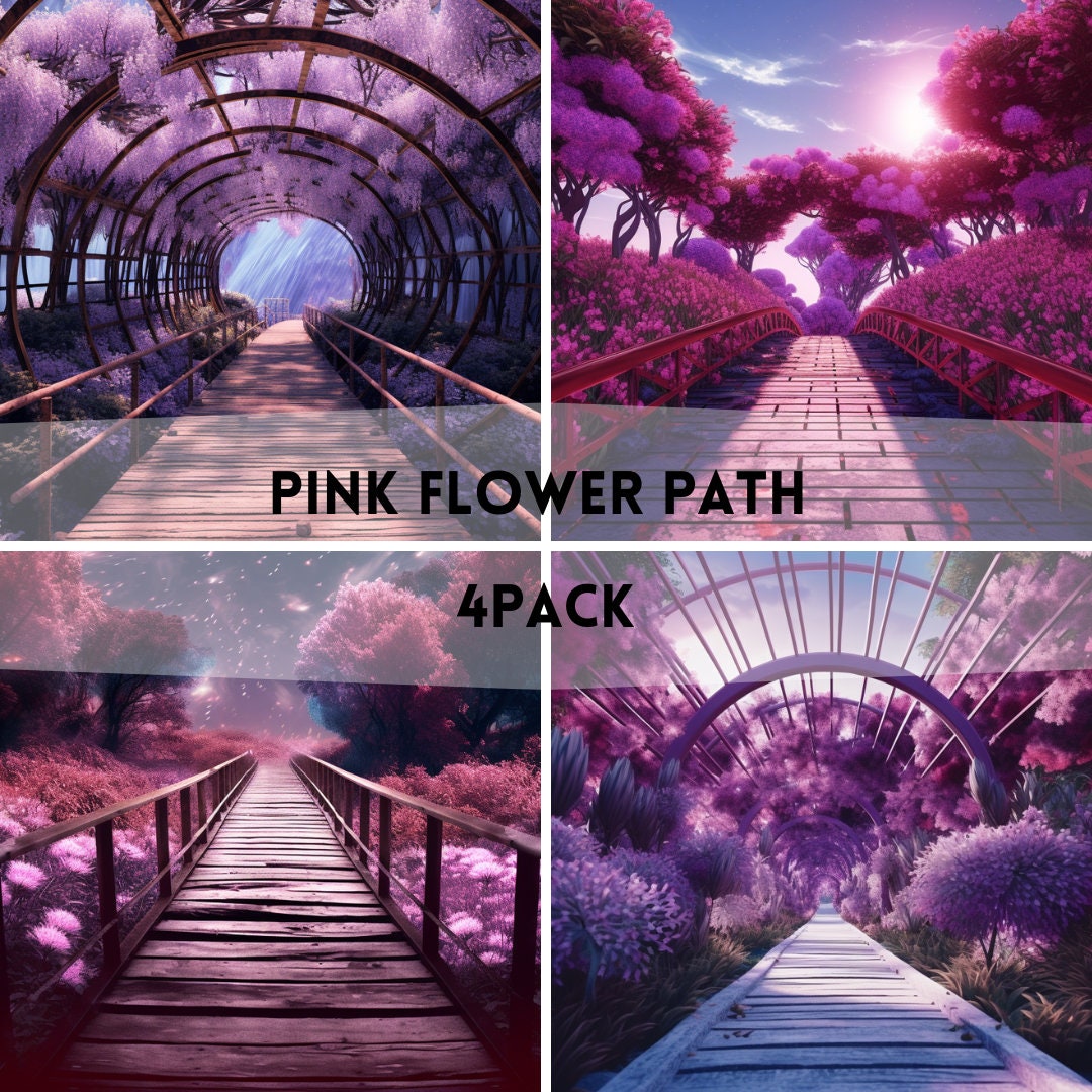 Pink Floral, Digital Backdrop, Flower Field - Etsy