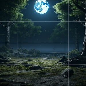 Werewolf Digital Backdrop, Digital Background, Forest Full Moon ...
