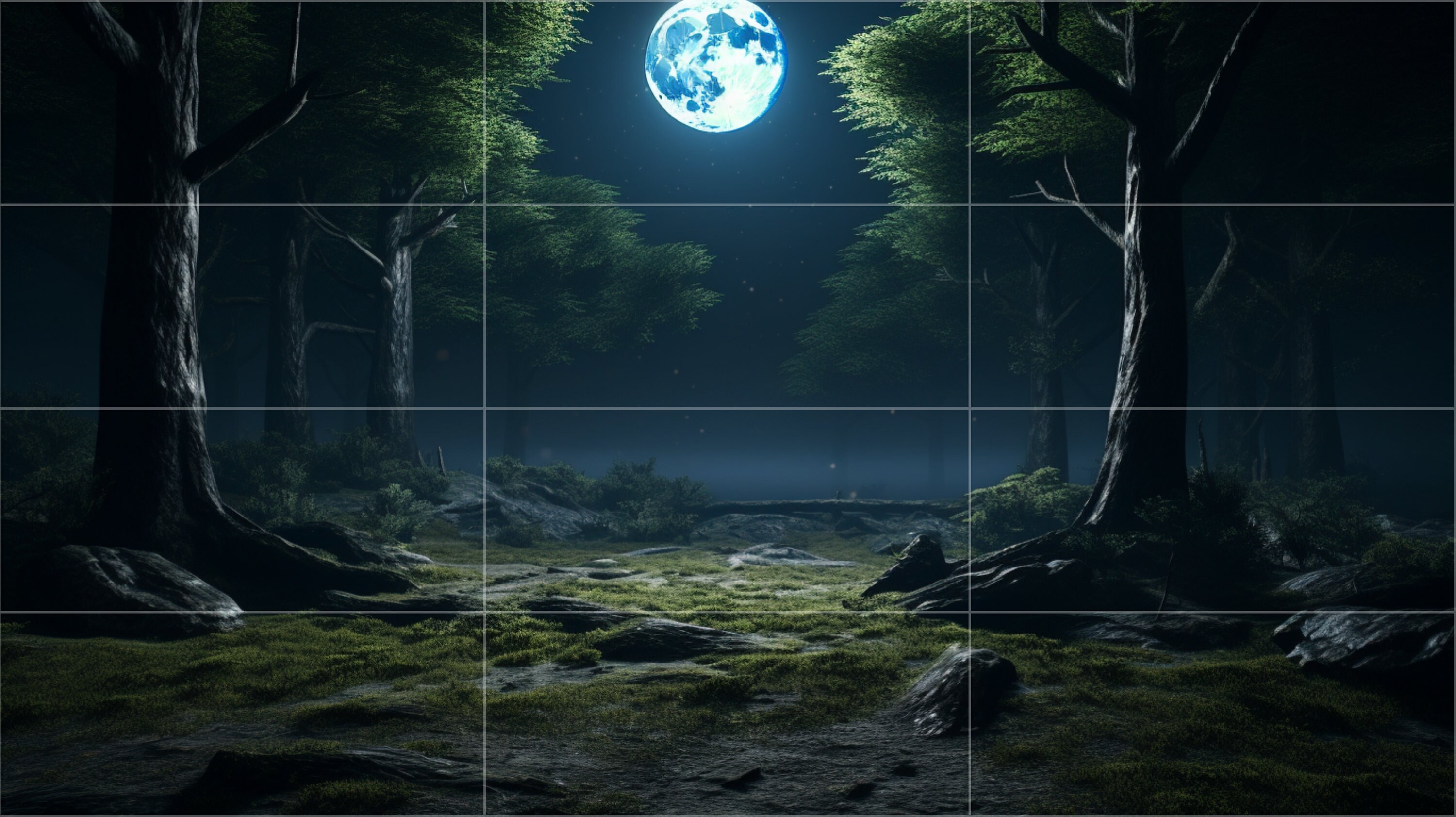 Werewolf Digital Backdrop, Digital Background, Forest Full Moon ...