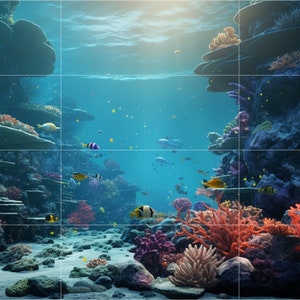 Underwater Digital Backdrop, Digital Background, Marine Life Background ...