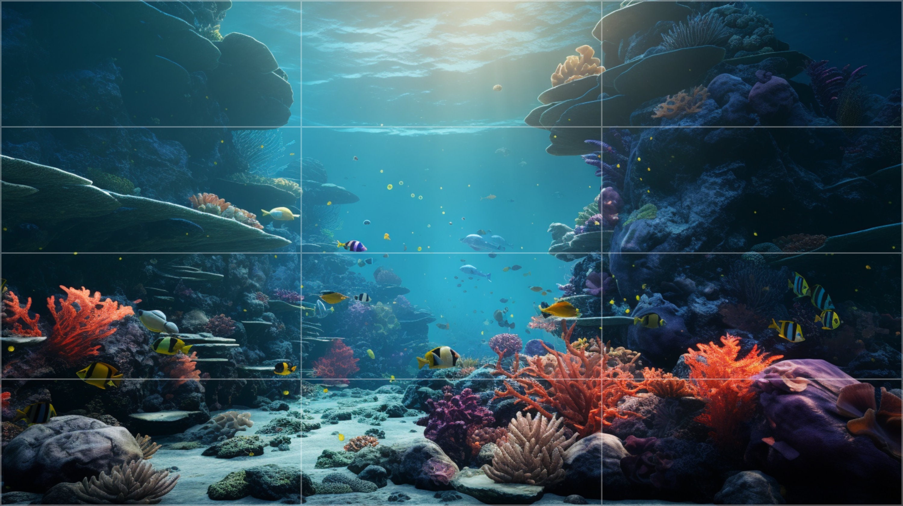 Underwater Digital Backdrop, Digital Background, Marine Life Background ...
