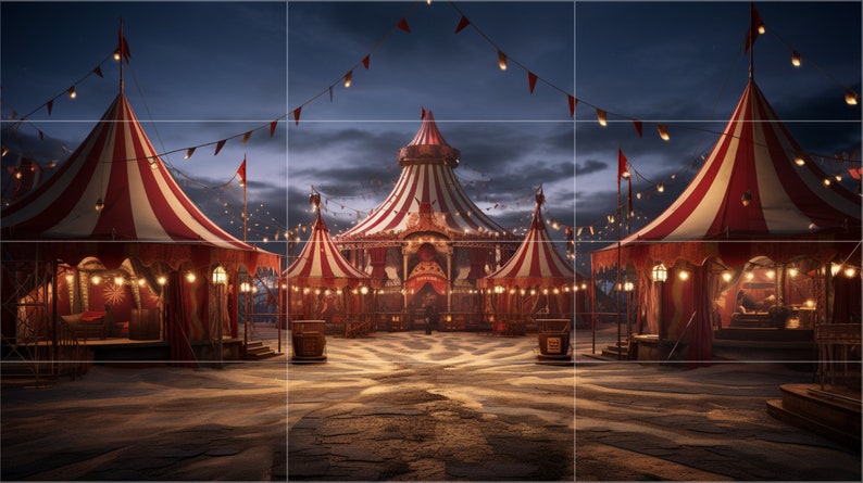Circus Tent Digital Backdrop, Digital Background, Circus Tent ...