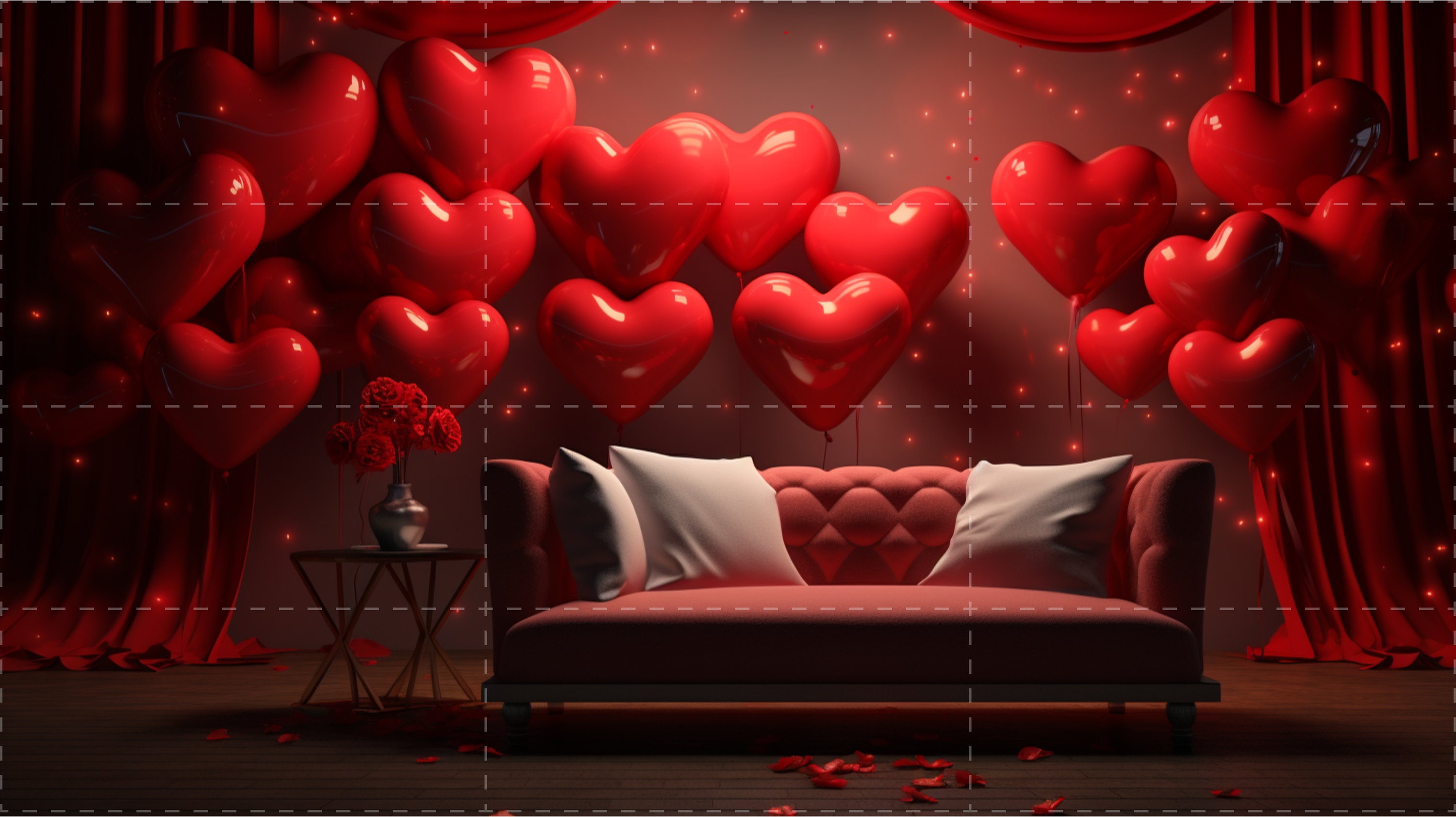 Valentine Digital Backdrop, Digital Background, Valentine's Day ...