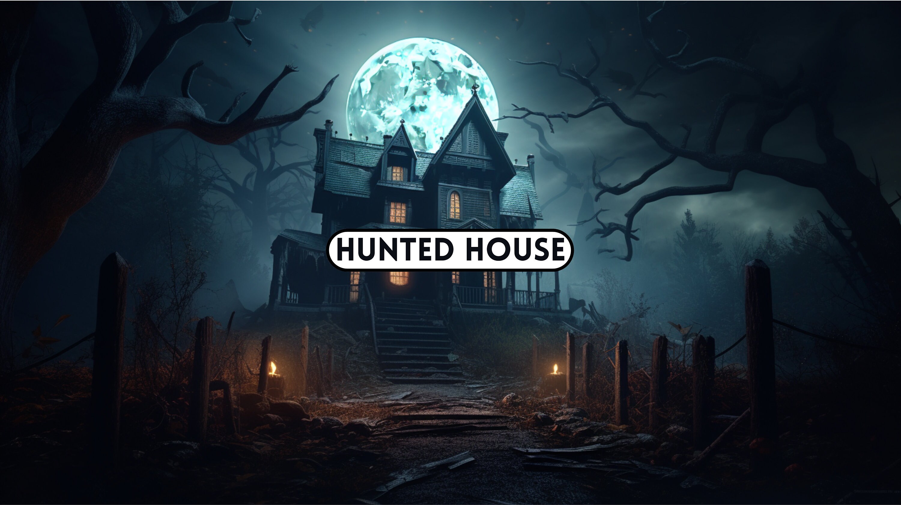 Haunted House Digital Backdrop, Digital Background, Haunted House ...