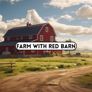 Farm Digital Backdrop, Digital Background, Farm With a Barn Background ...