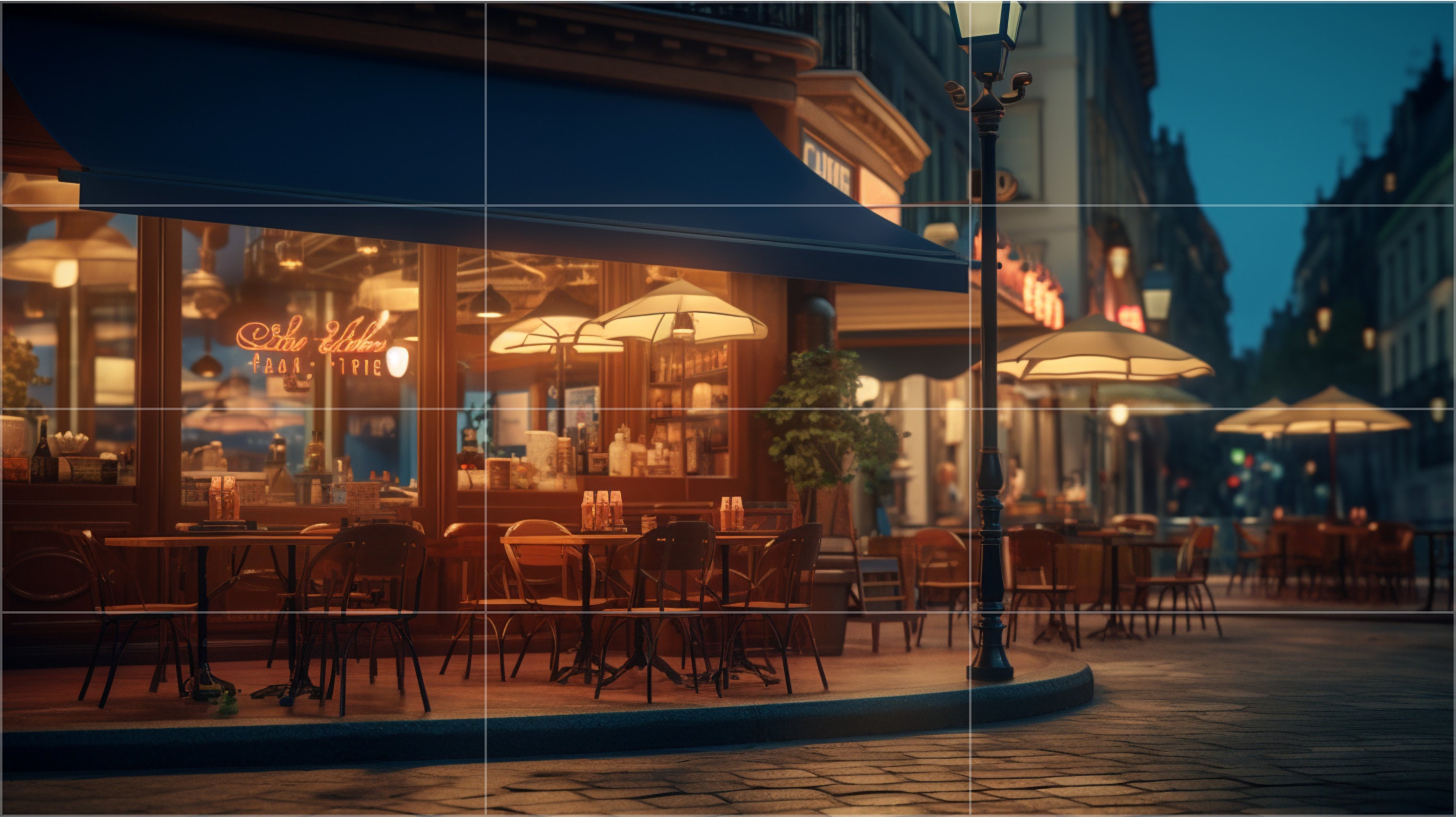 Street Cafe Digital Backdrop, Digital Background, Cafe Background for ...