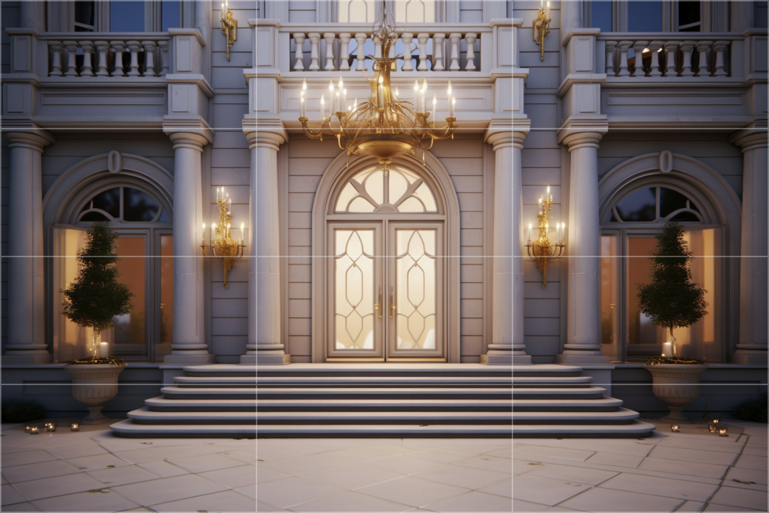 Modern Old School Mansion Digital Backdrop, Digital Background, Mansion ...