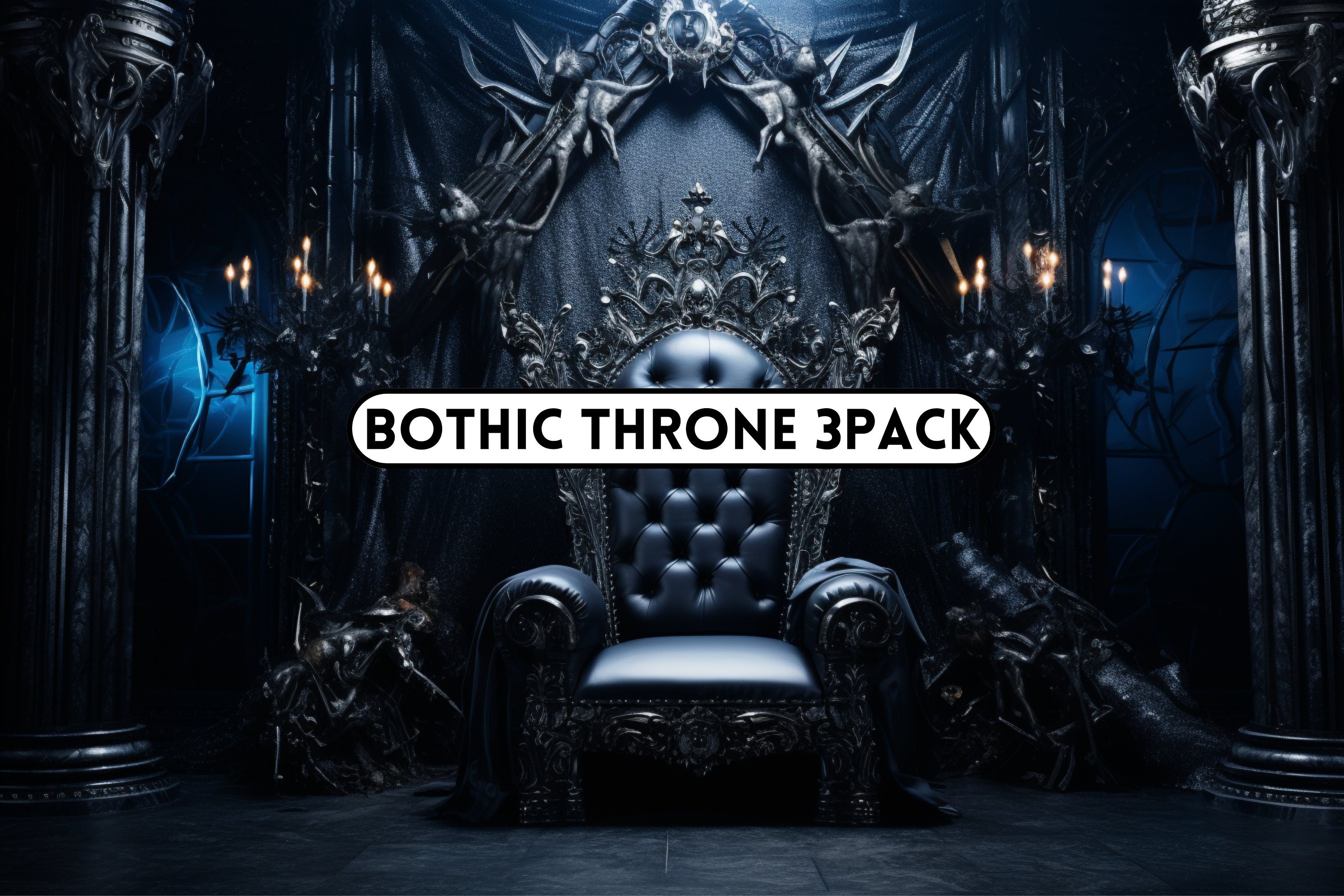 Gothic Throne Digital Backdrop, Digital Background, Gothic Throne ...