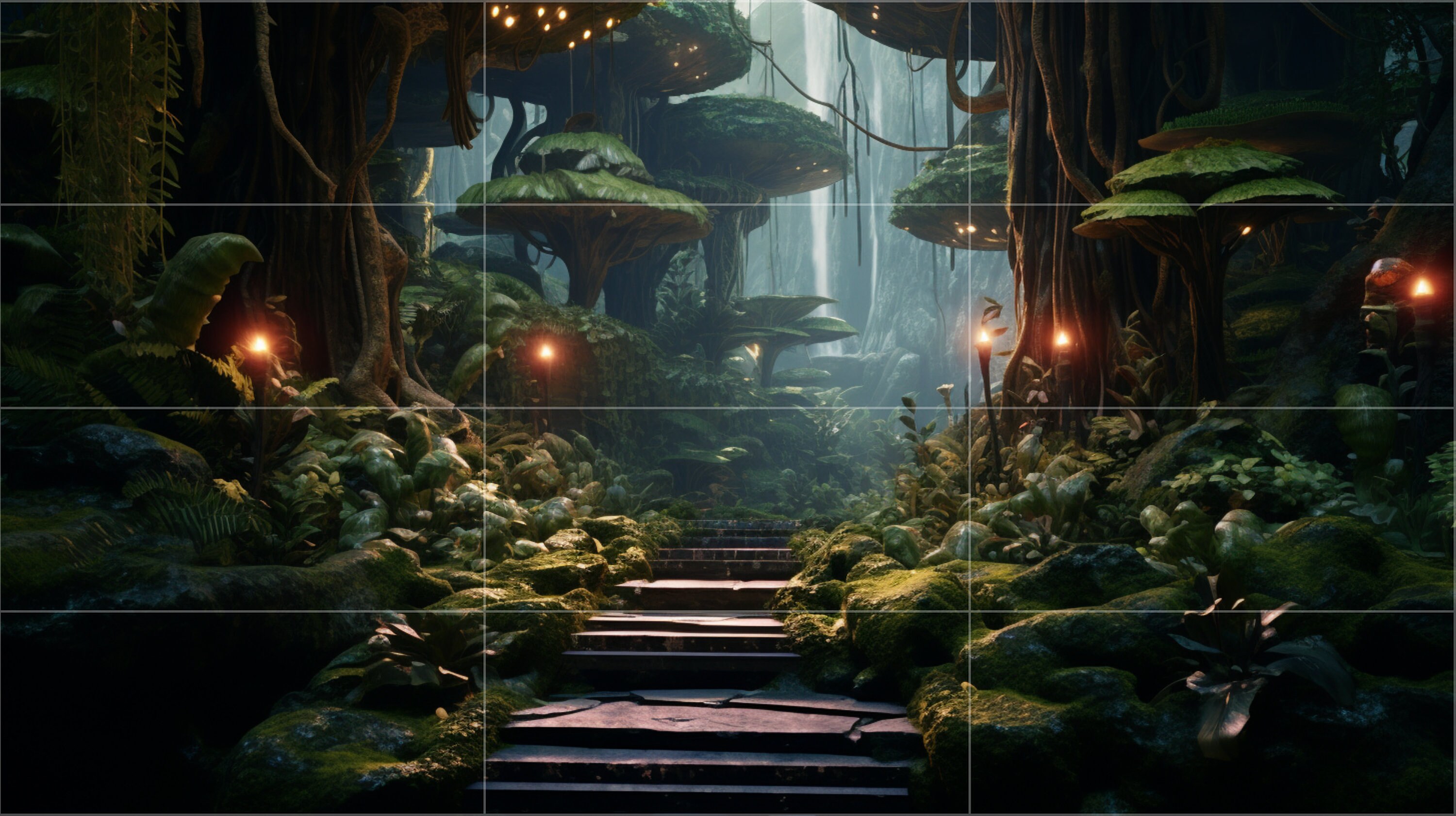 Sci-fi Forest Digital Backdrop, Digital Background, Enchanted Forest ...