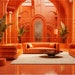 Sun-kissed Orange Room Digital Backdrop, Digital Background, Orange ...